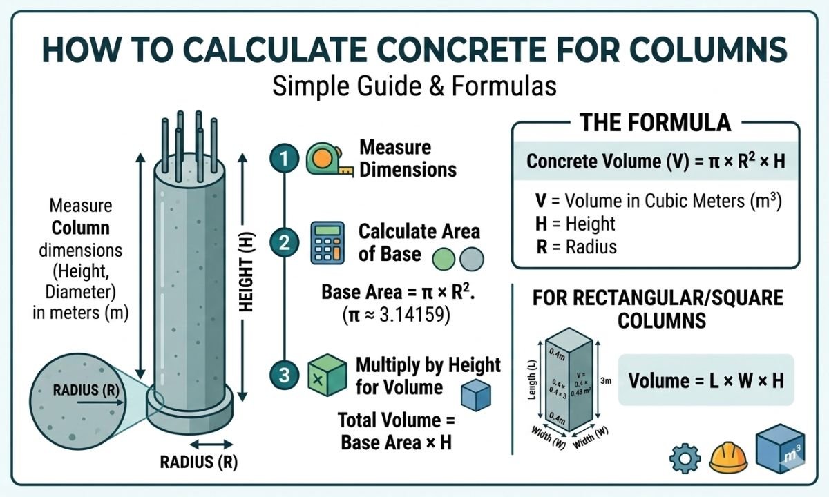 How to Calculate Concrete for Columns (Step-by-Step Guide)